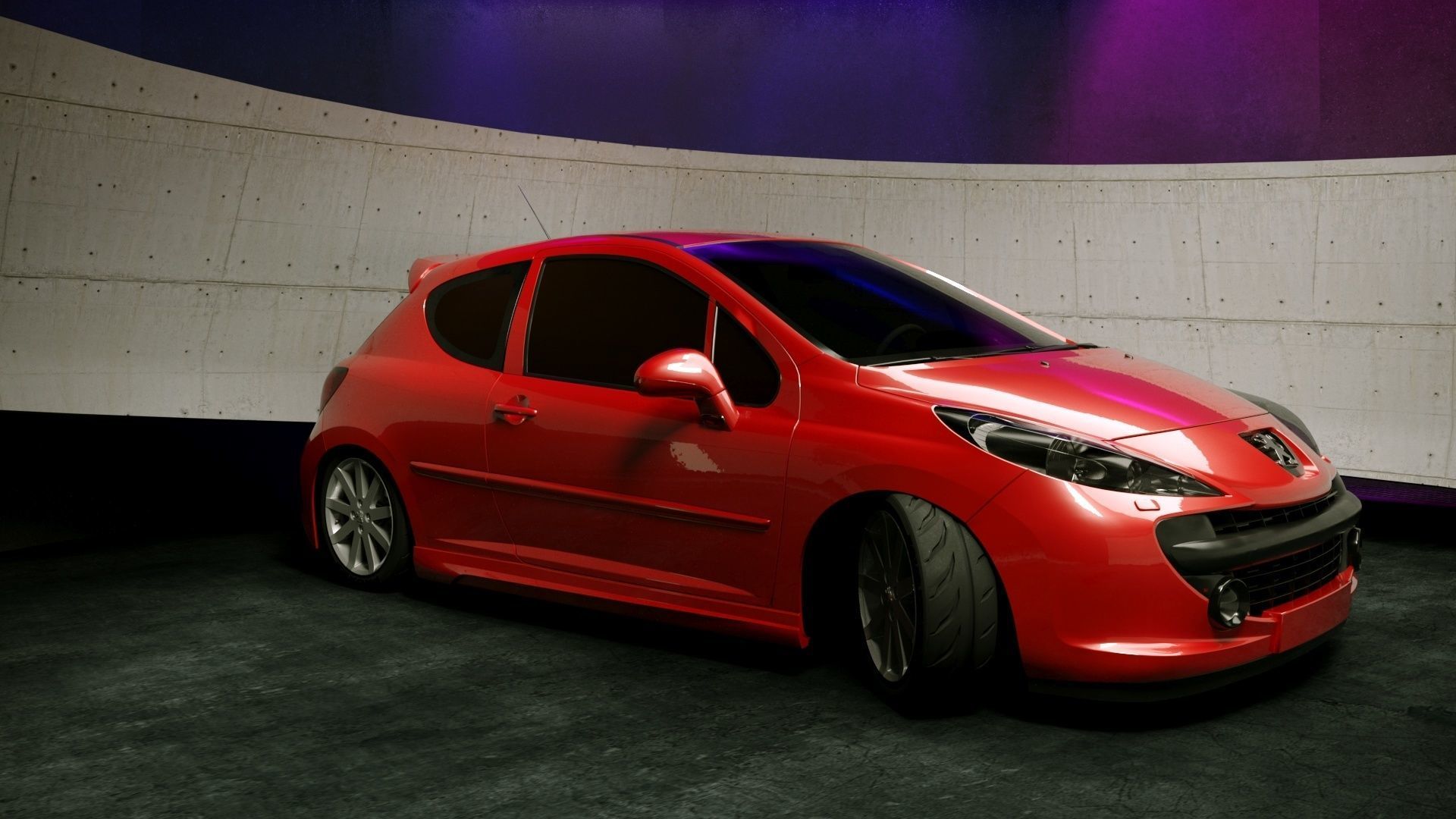 3D model Peugeot 207 3door modified VR / AR / low-poly | CGTrader