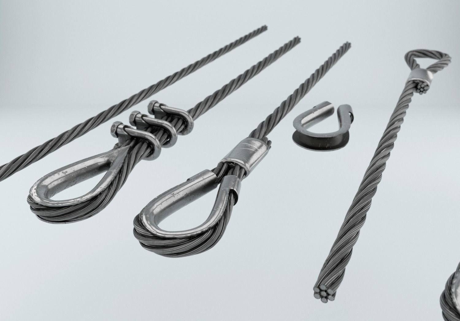 Set of Thimbles and Steel Wire Ropes 3D model | CGTrader