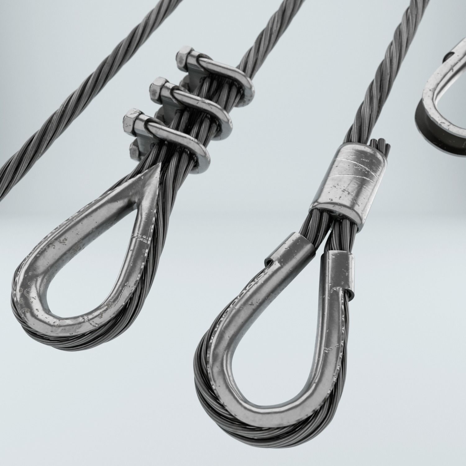 Set of Thimbles and Steel Wire Ropes 3D model | CGTrader