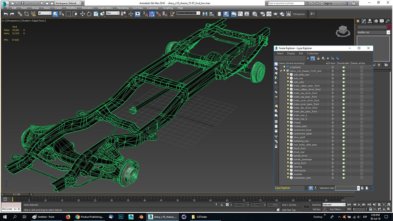 PICKUP TRUCK CHASSIS 2WD 3D model | CGTrader