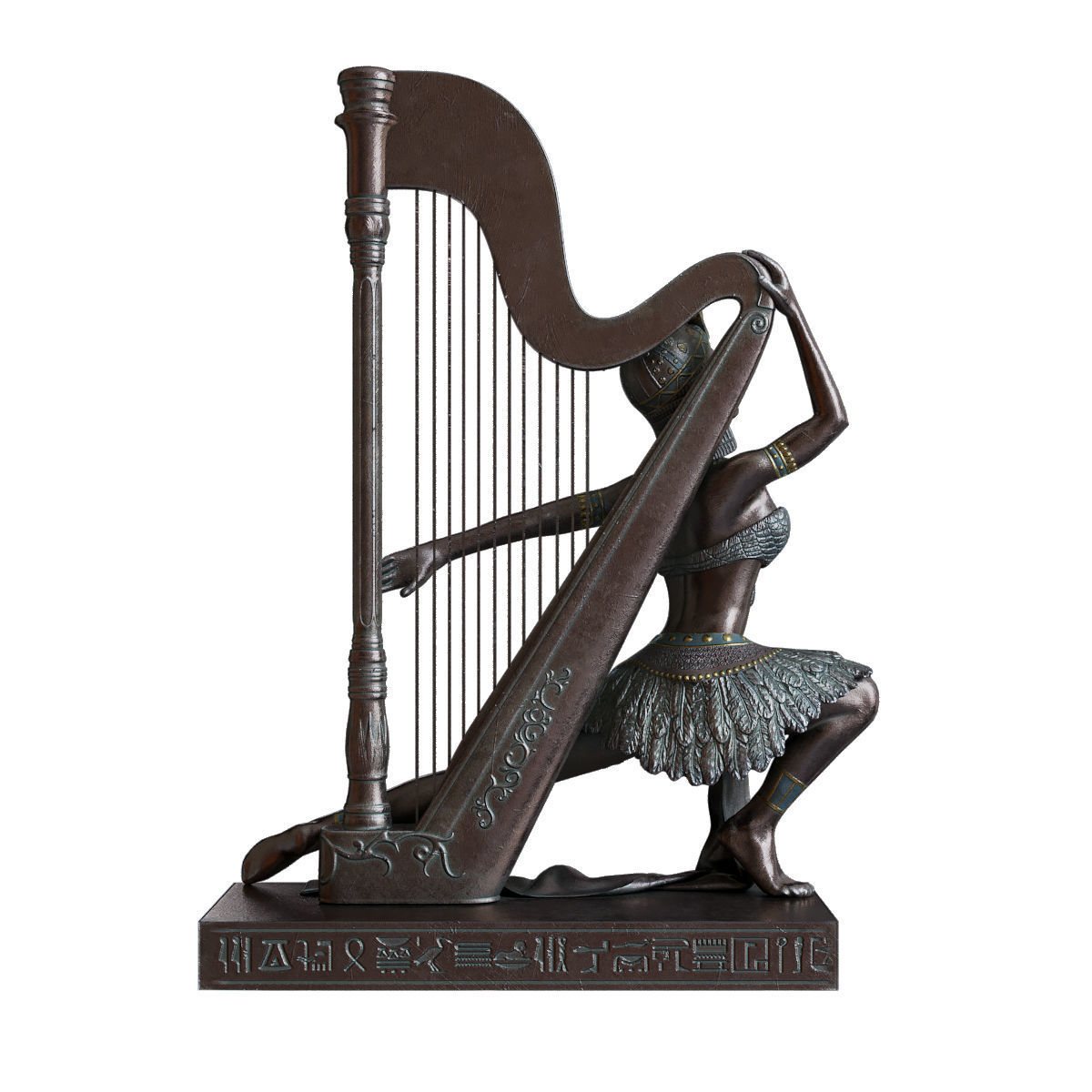 3D model Egyptian with harp VR / AR / low-poly | CGTrader