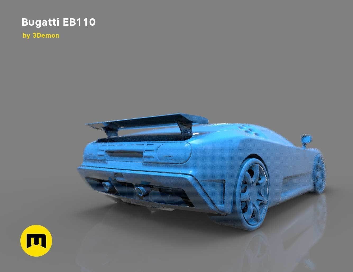 The mid-engine sport car - Bugatti EB110 3D model 3D printable | CGTrader