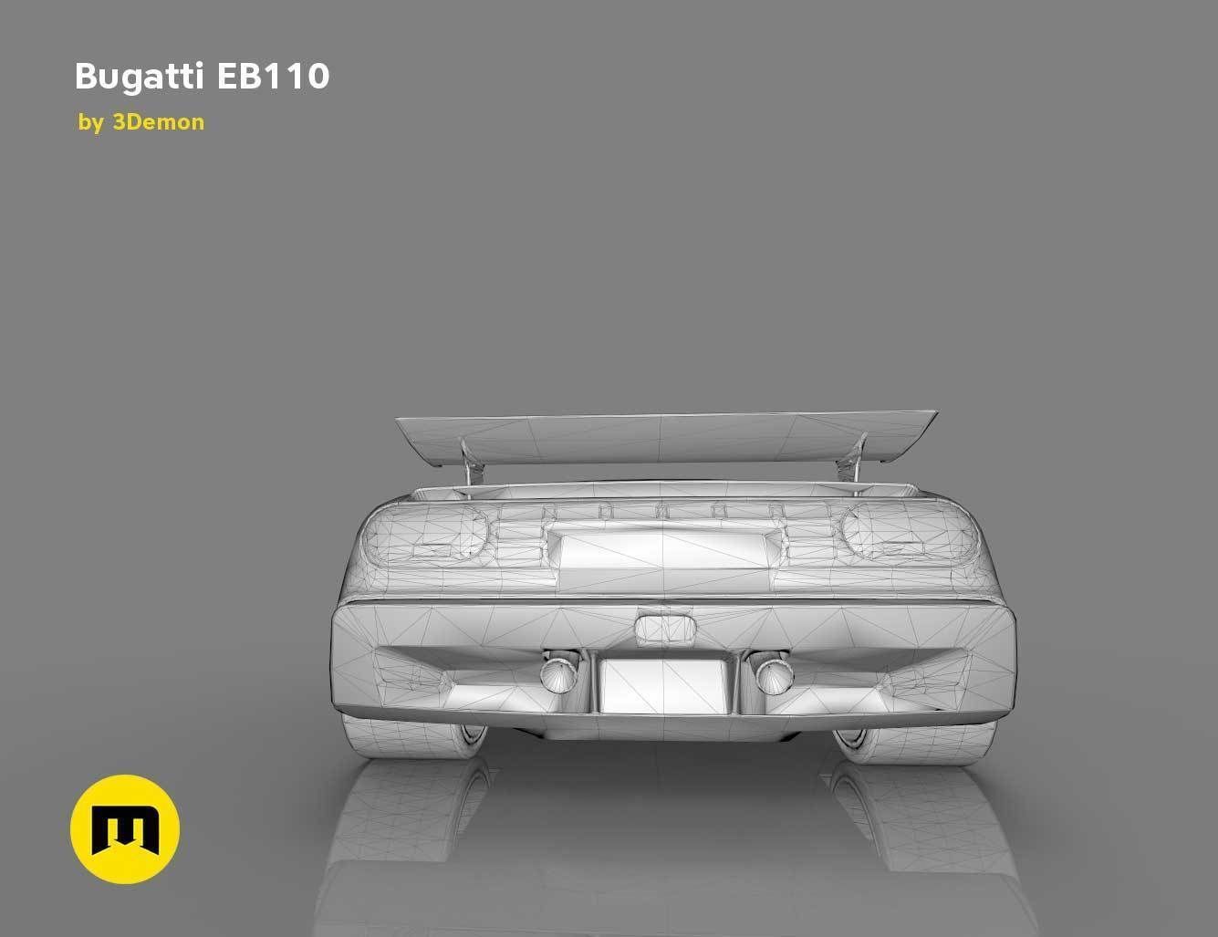 The mid-engine sport car - Bugatti EB110 3D model 3D printable | CGTrader