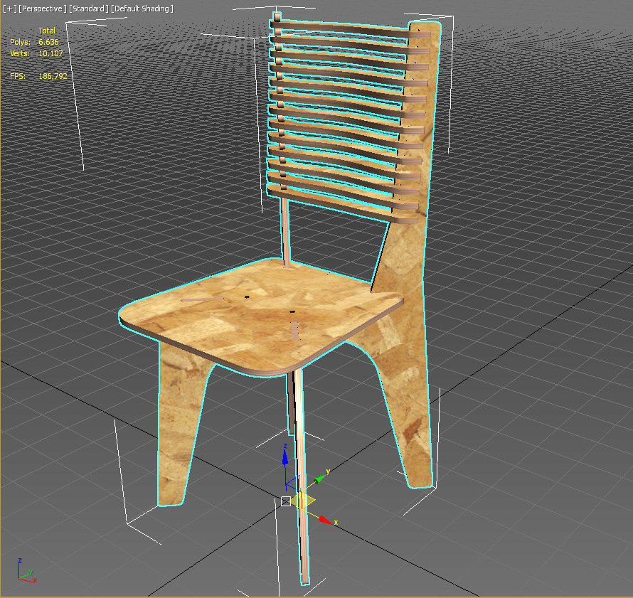 Chair MC for CNC router cut 3D model 3D printable | CGTrader