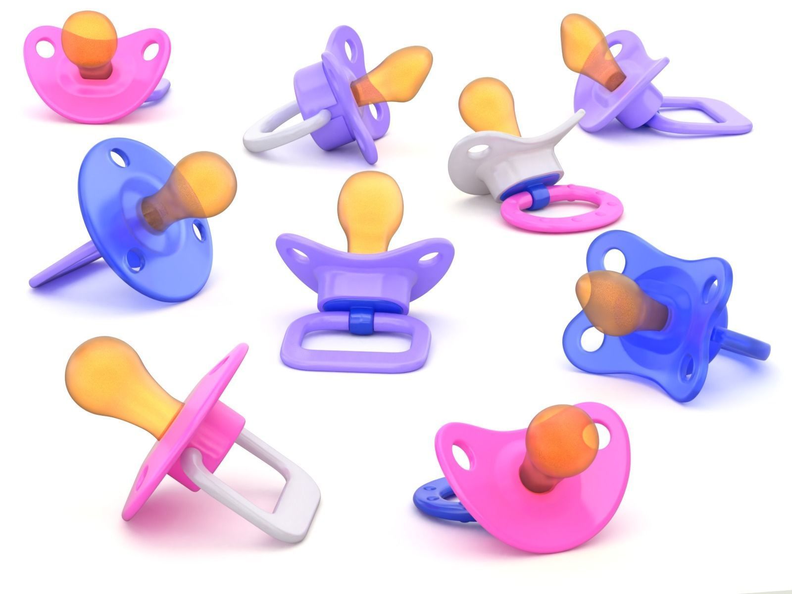 Pacifier Set 3D model | CGTrader