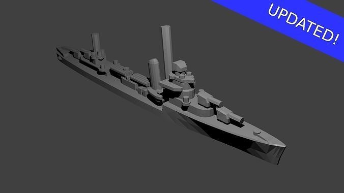 US Sims Class Destroyer 3D model 3D printable | CGTrader