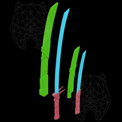 Genji swords Sentai skin 3D model 3D printable | CGTrader