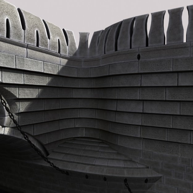 Bireme Bridge neoclassical structure 3D model | CGTrader