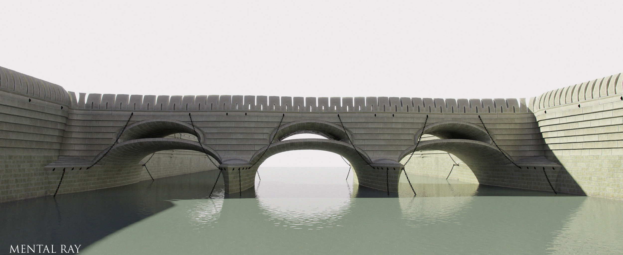 Bireme Bridge neoclassical structure 3D model | CGTrader
