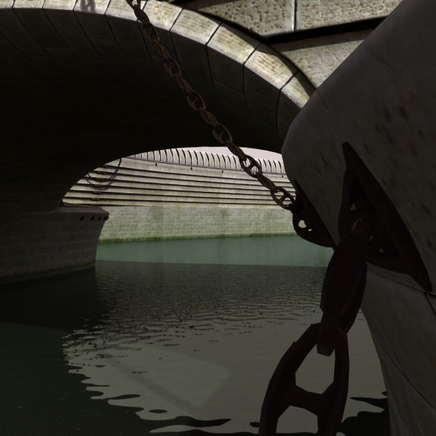 Bireme Bridge neoclassical structure 3D model | CGTrader