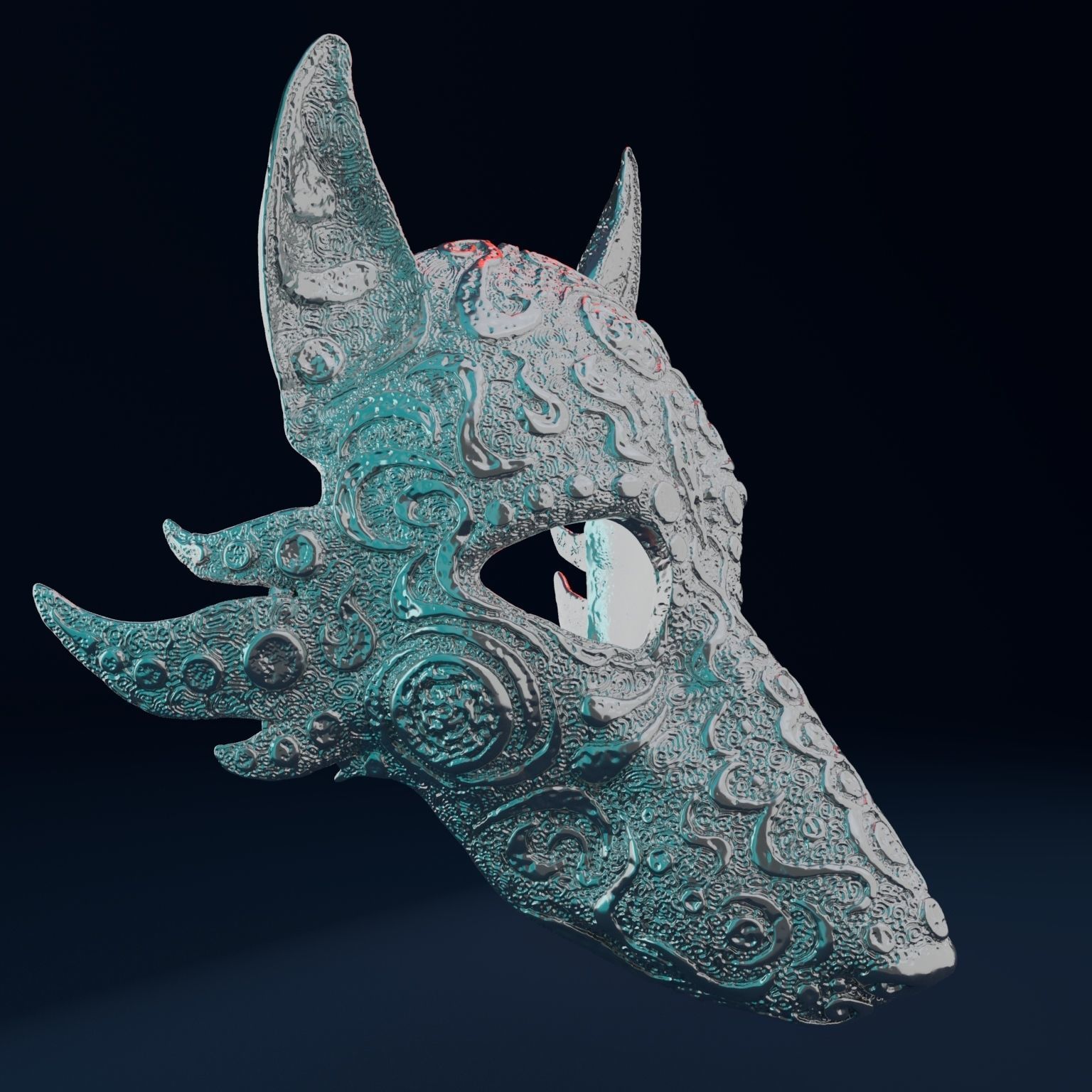 Wolf Mask 3D Model stl Files Cosplay Masquerade Halloween 3D model 3D ...