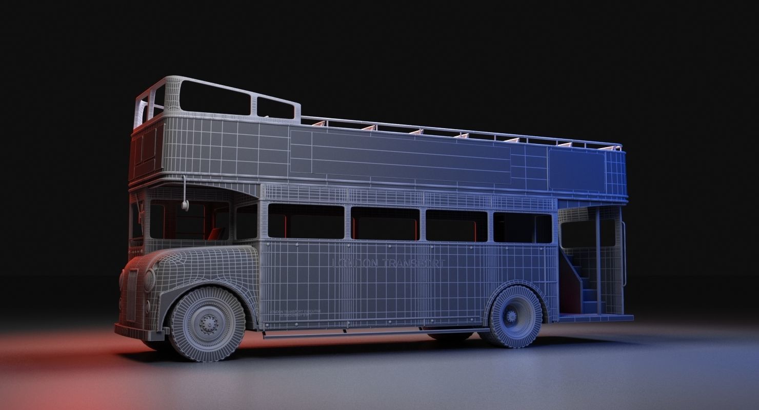 London Bus Open Top 3D model | CGTrader