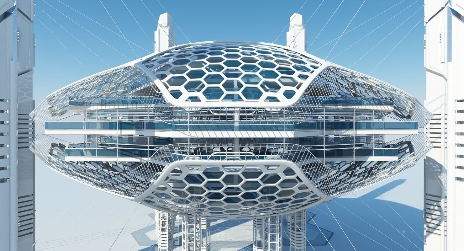 Futuristic Architectural Structure 16 3D model | CGTrader