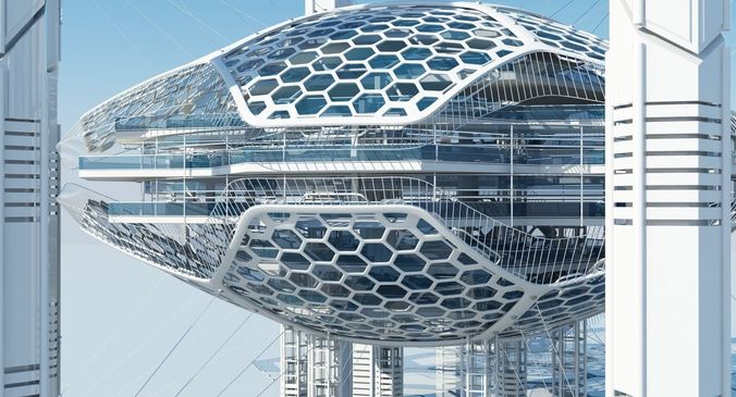 Futuristic Architectural Structure 16 3D model | CGTrader