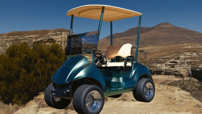detailed low poly golf cart model 3D model | CGTrader