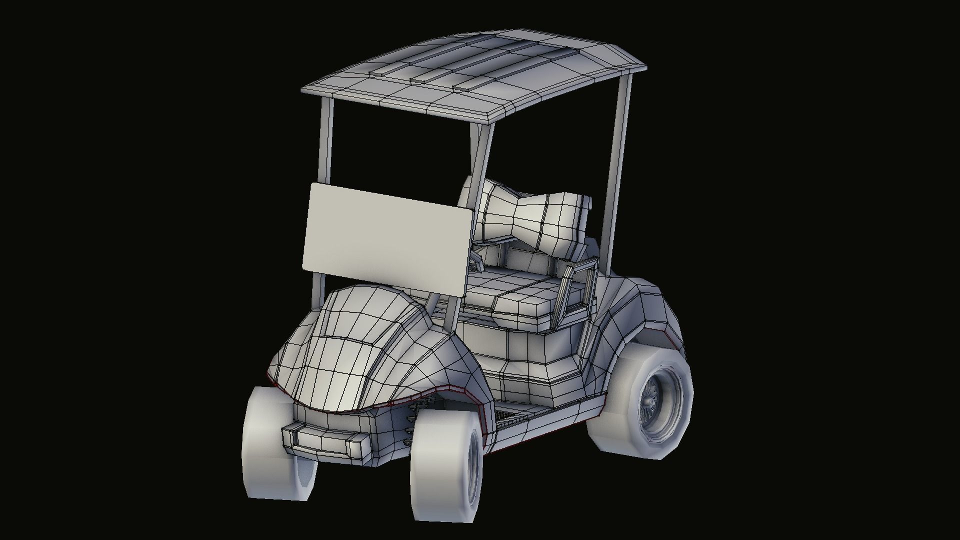 detailed low poly golf cart model 3D model | CGTrader