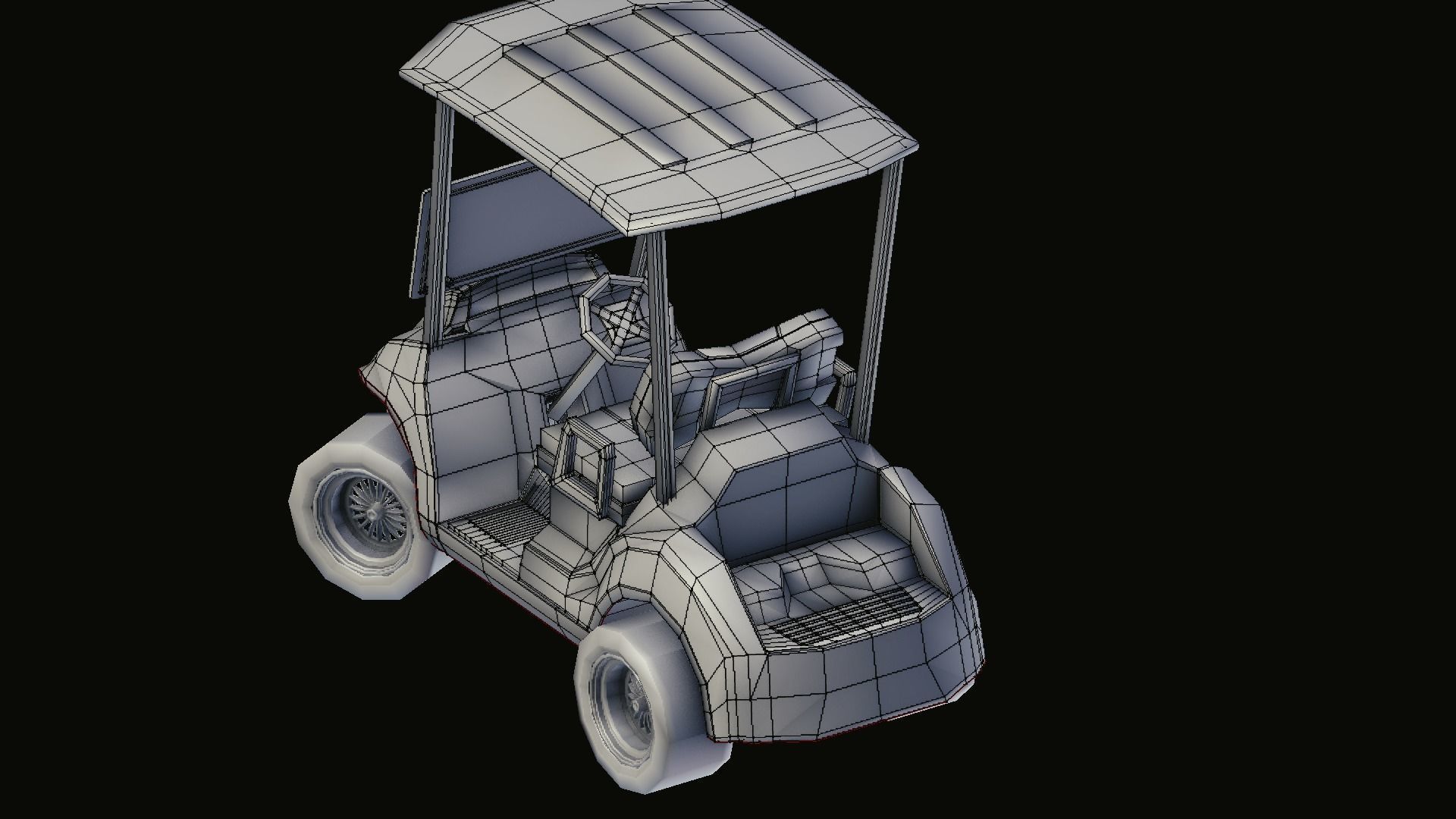 detailed low poly golf cart model 3D model | CGTrader