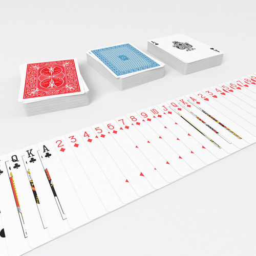 3D model Playing Cards Poker Card Set - single textures VR / AR / low ...