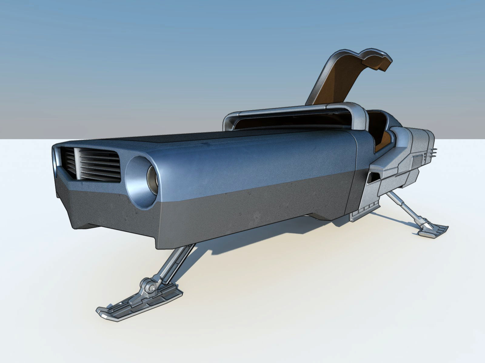 Rigged retrofuturistic flying car 3D model animated rigged | CGTrader