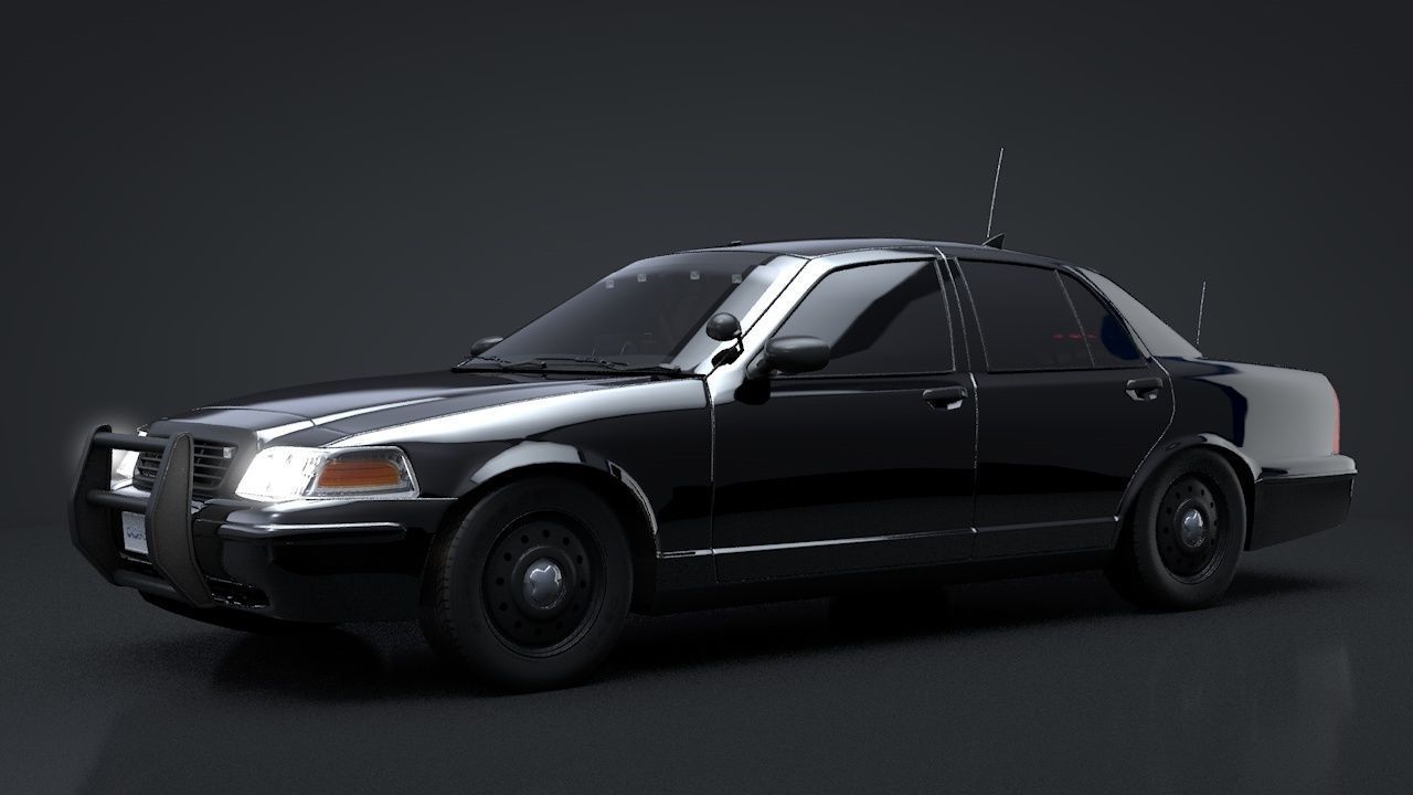 3D model Undercover Police Car Rigged C4D VR / AR / low-poly rigged ...