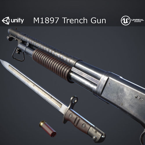 3D model M1897 Trench Gun VR / AR / low-poly | CGTrader