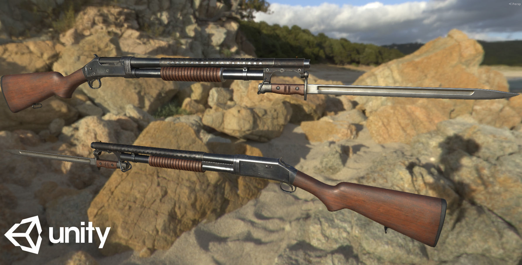 3D model M1897 Trench Gun VR / AR / low-poly | CGTrader