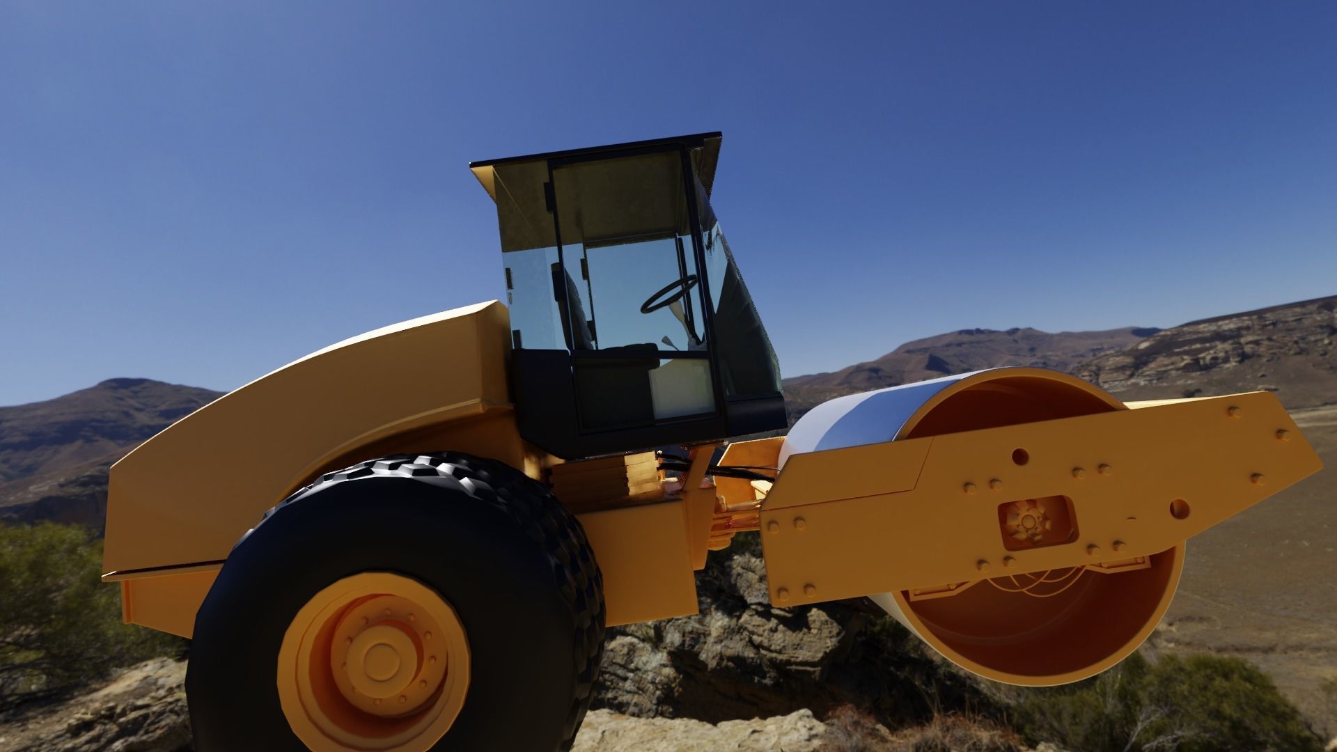 road construction vehicle vibratory contractor 3D model | CGTrader