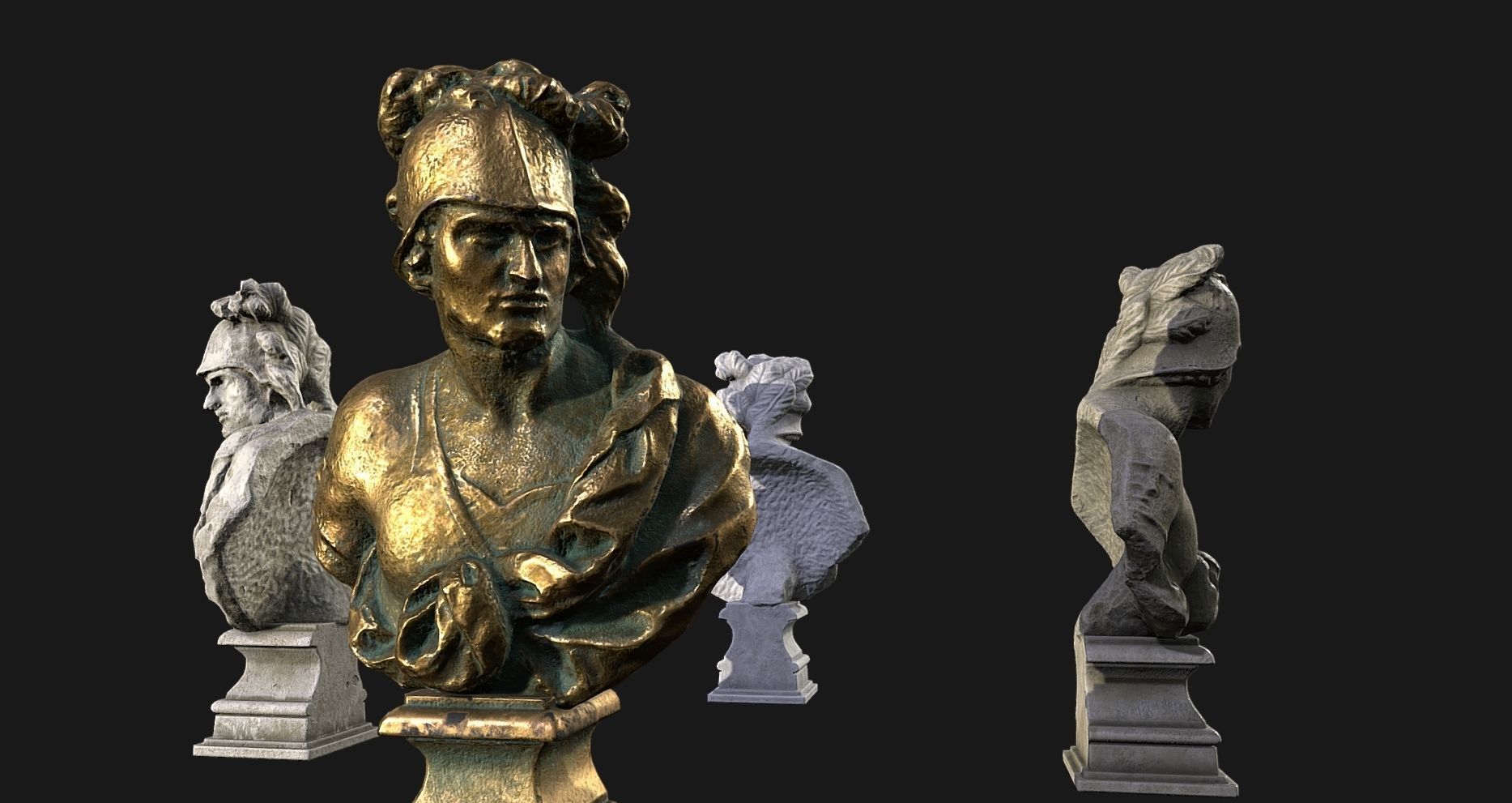 3D model Ancient statue of Mars VR / AR / low-poly | CGTrader
