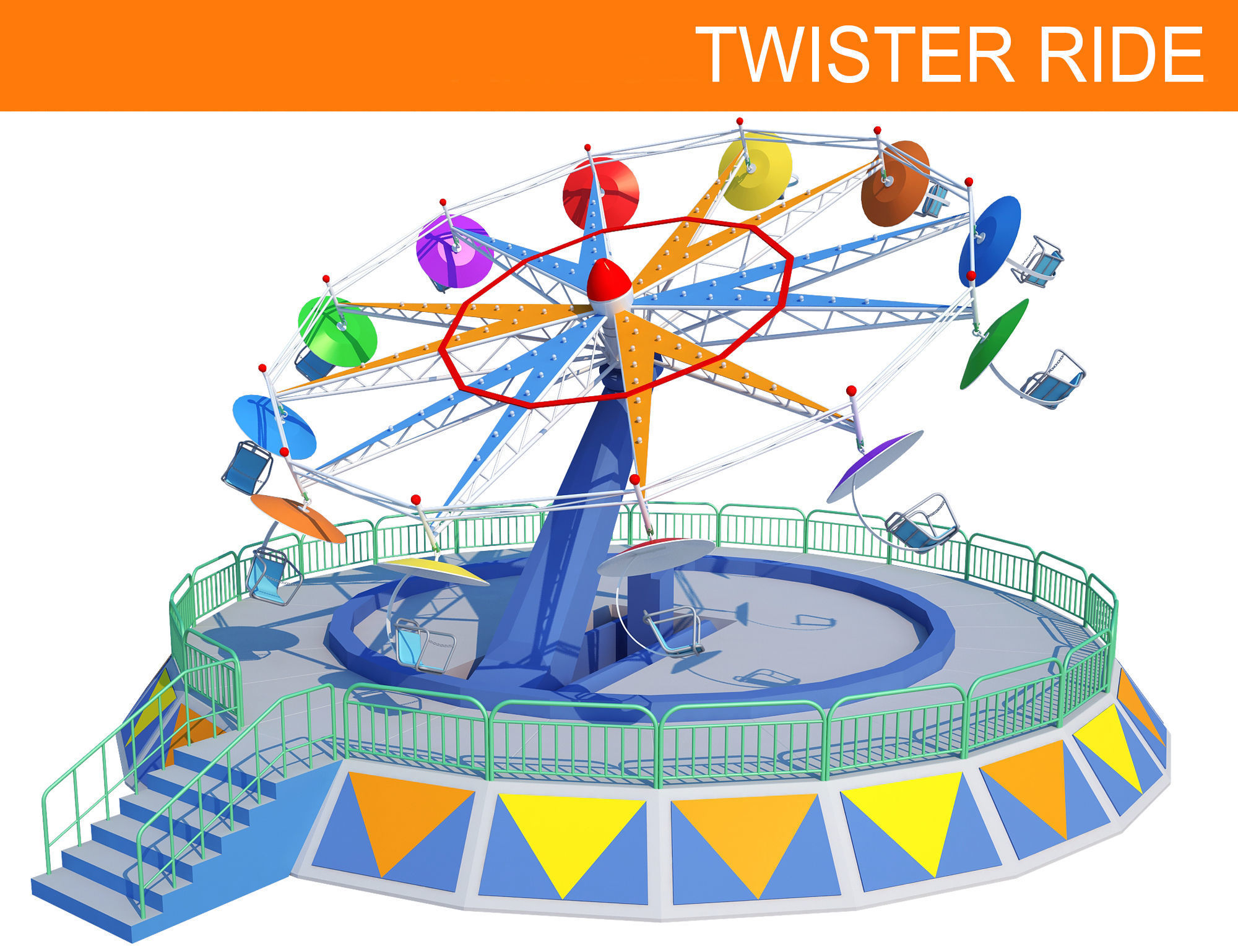 Twister Ride 3D model | CGTrader