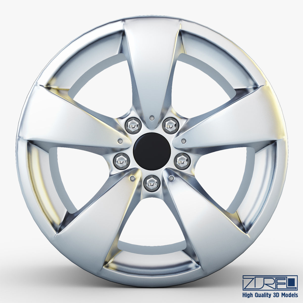3D model Style 138 wheel silver Mid Poly VR / AR / low-poly | CGTrader