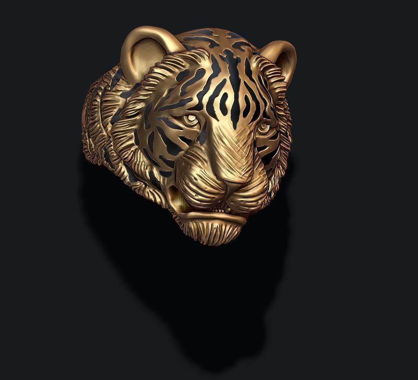 Tiger ring 3D model 3D printable | CGTrader