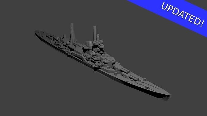 German Admiral Hipper Class Cruiser Warship 3D model 3D printable ...