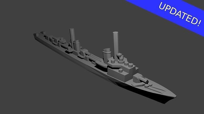 German Elbing Class Destroyer Warship 3D model 3D printable | CGTrader