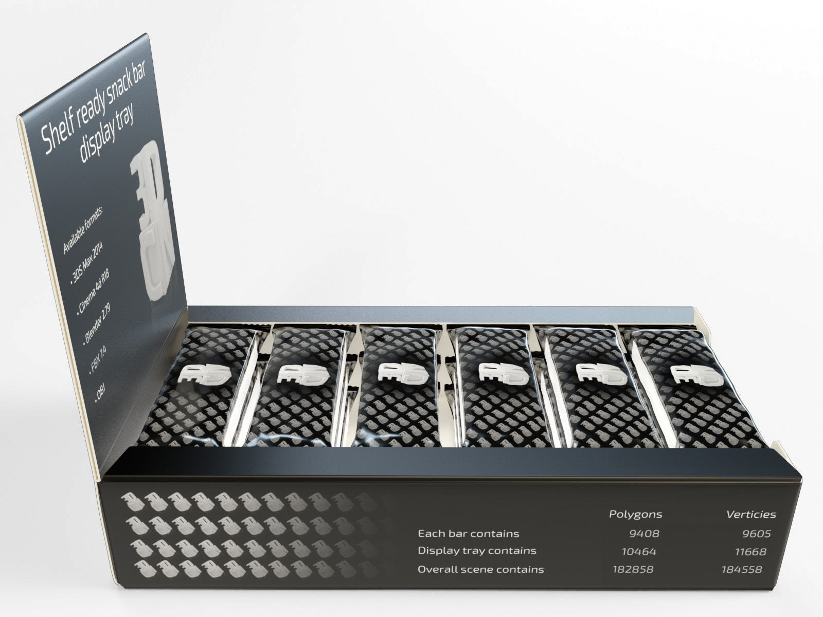 Shelf Ready Candy Bar Display Tray 3D model | CGTrader
