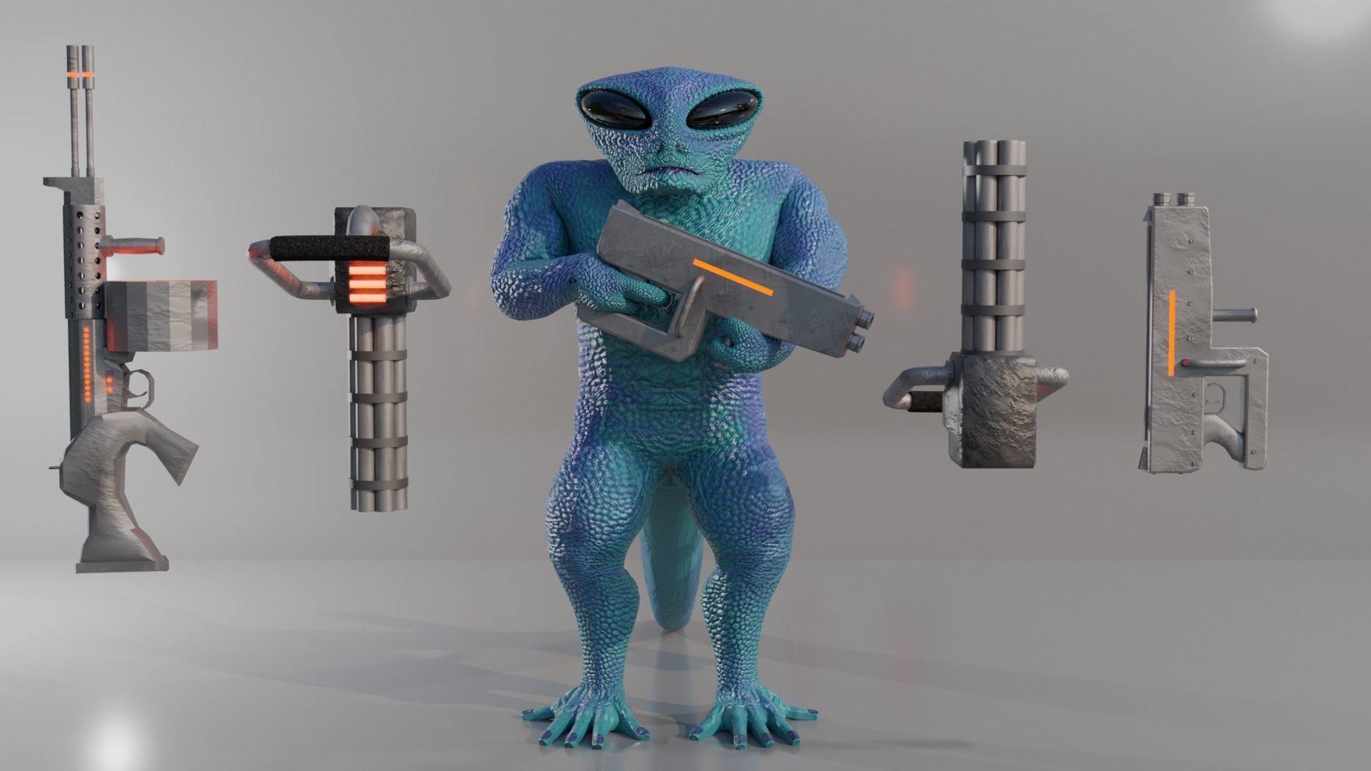 Alien Soldier Version 2 3D model animated rigged | CGTrader