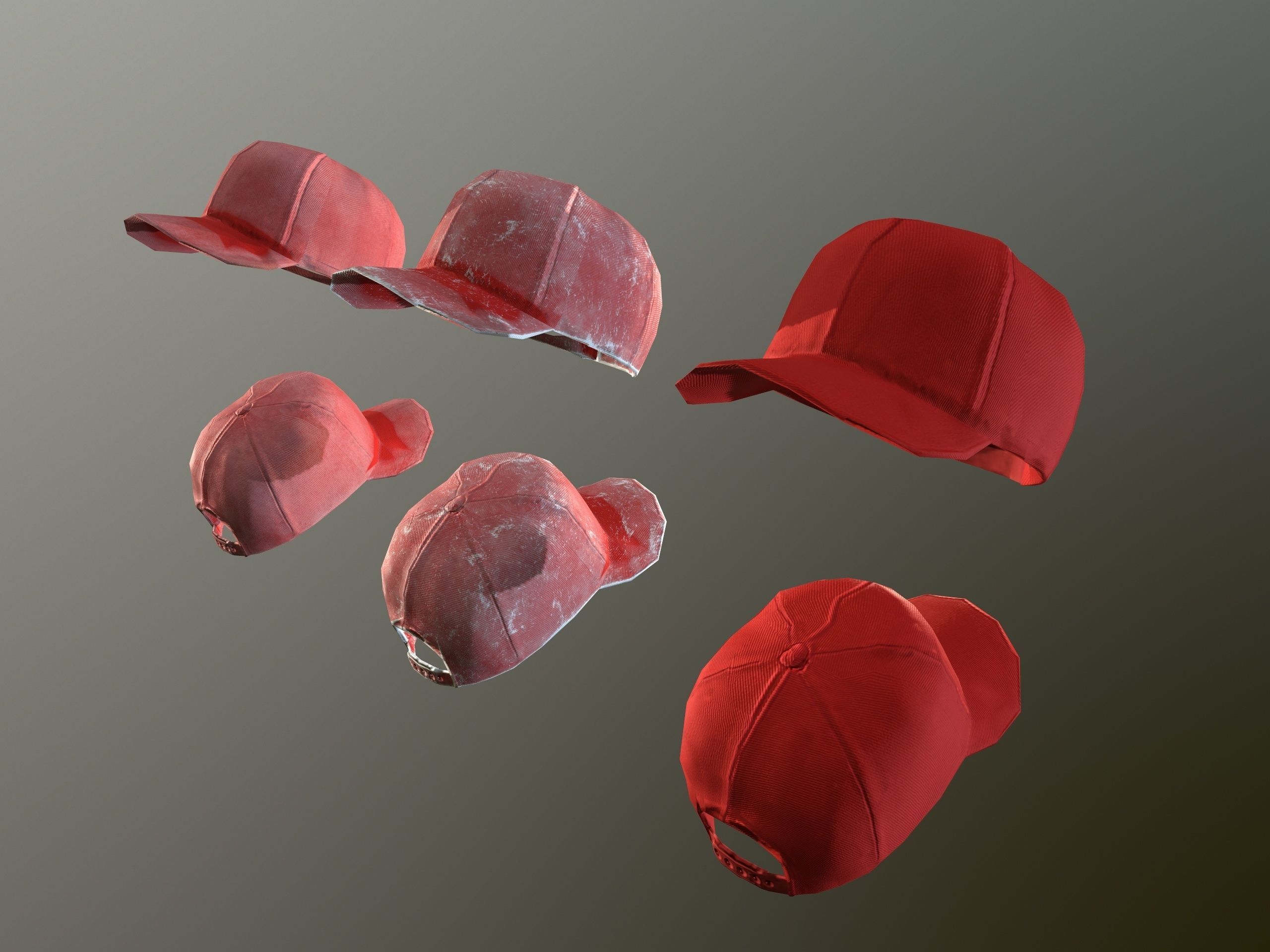 3D model Caps Pack 1 VR / AR / low-poly | CGTrader