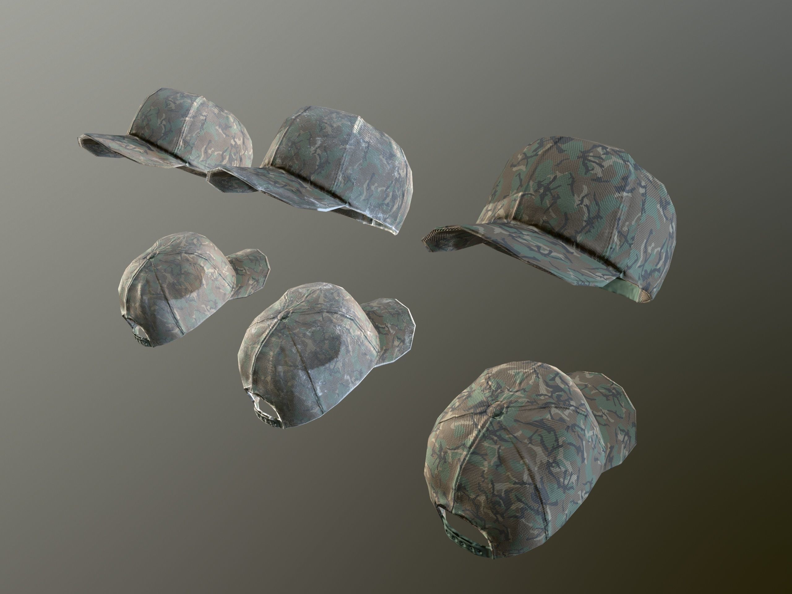 3D model Caps Pack 1 VR / AR / low-poly | CGTrader