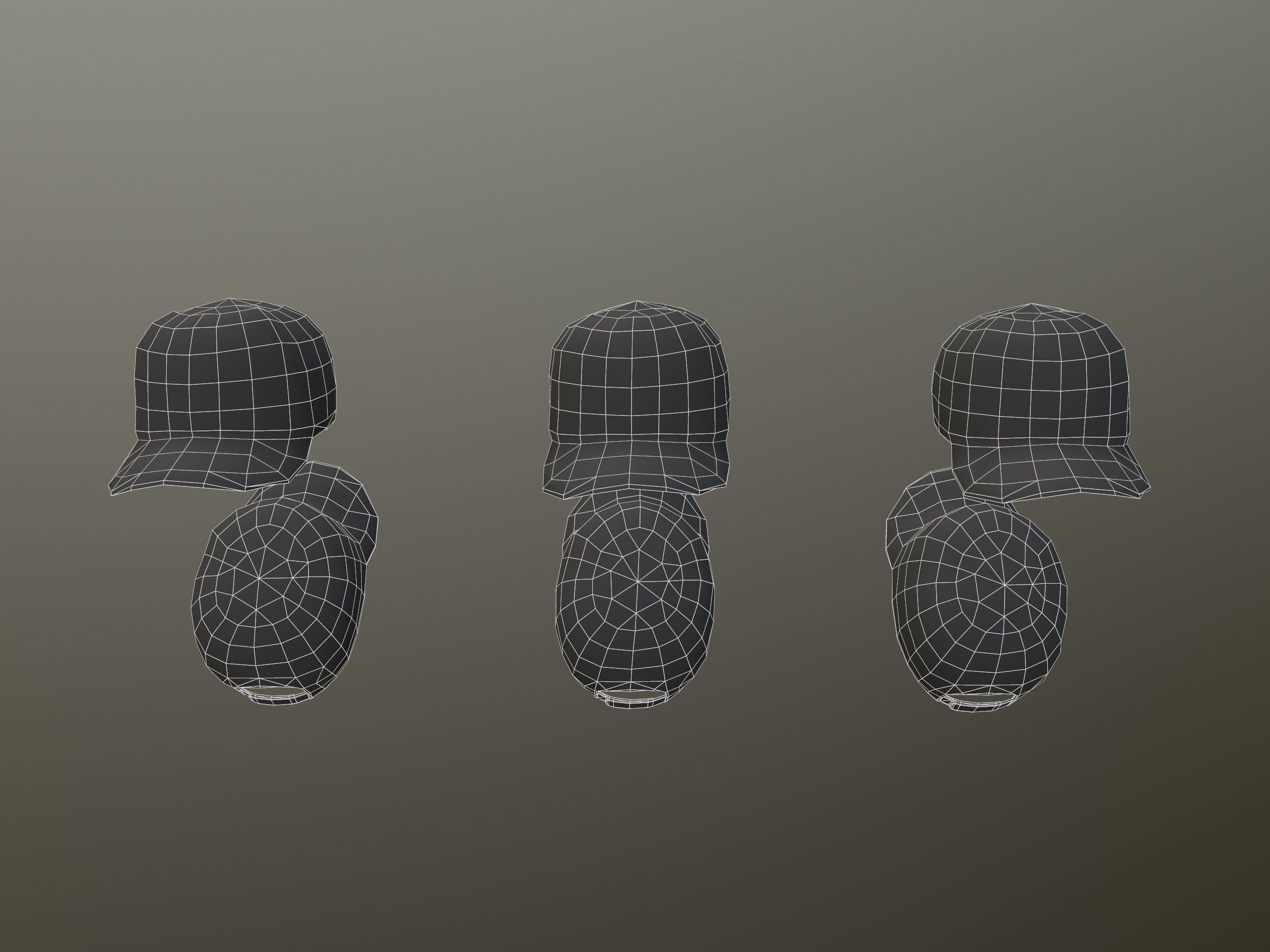 3D model Caps Pack 1 VR / AR / low-poly | CGTrader