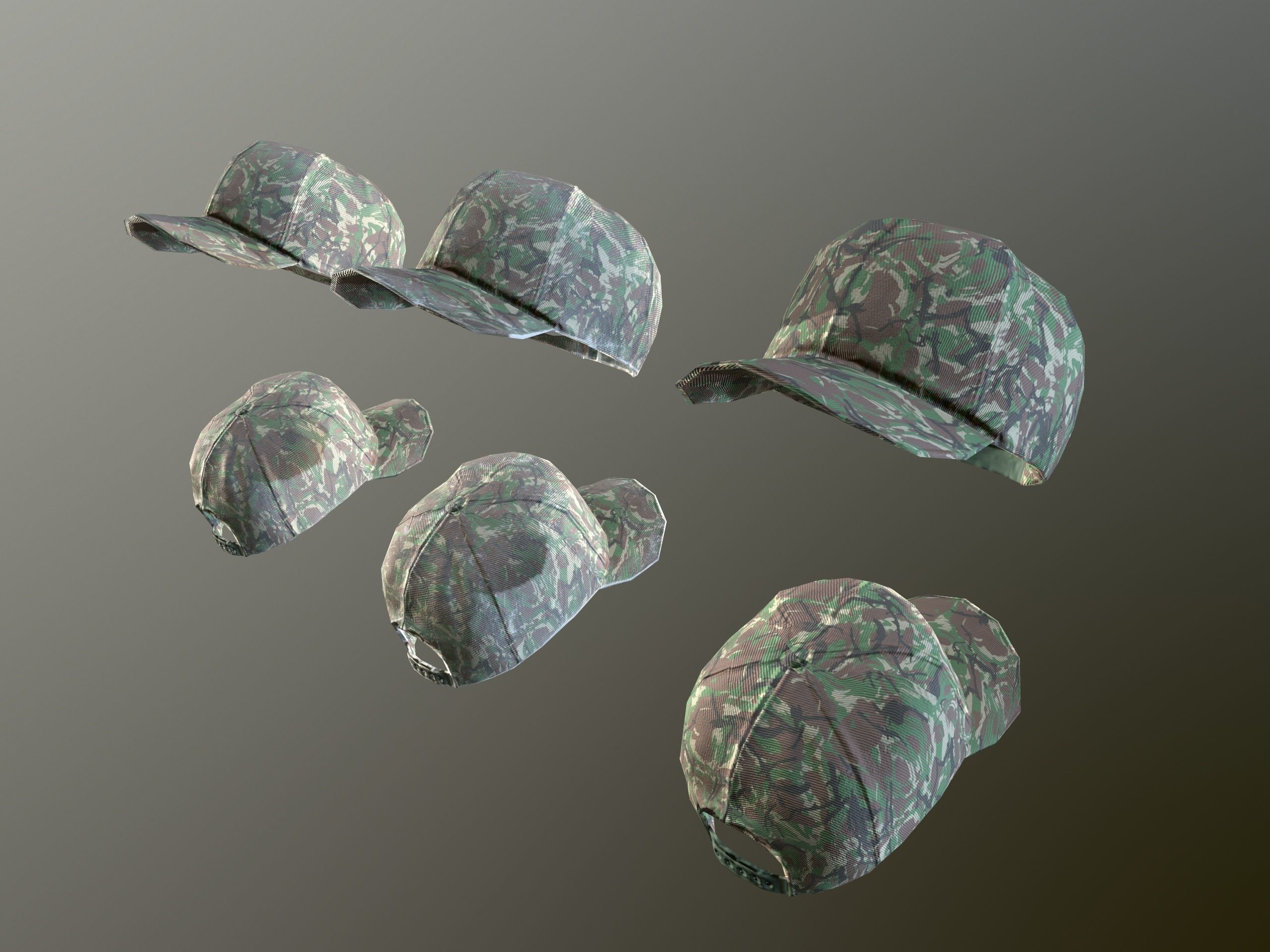 3D model Caps Pack 1 VR / AR / low-poly | CGTrader