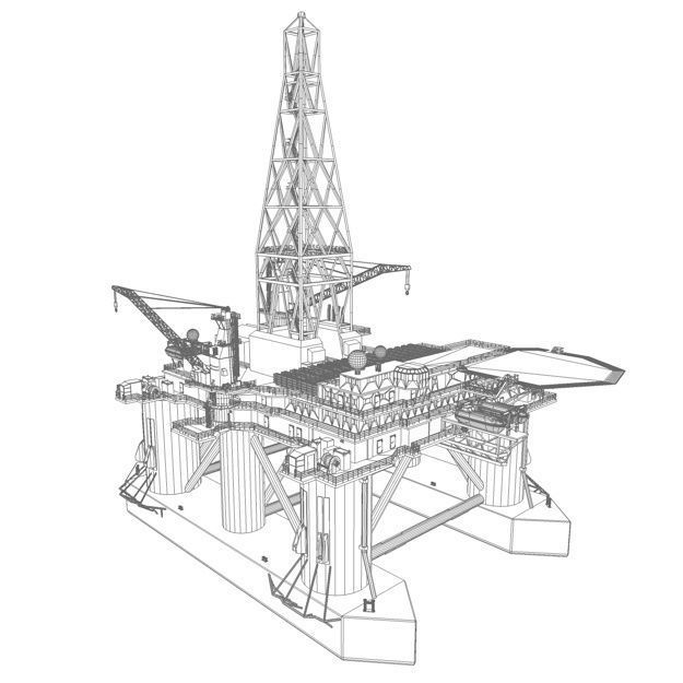 Semi Submersible Drilling Rig 3D model | CGTrader