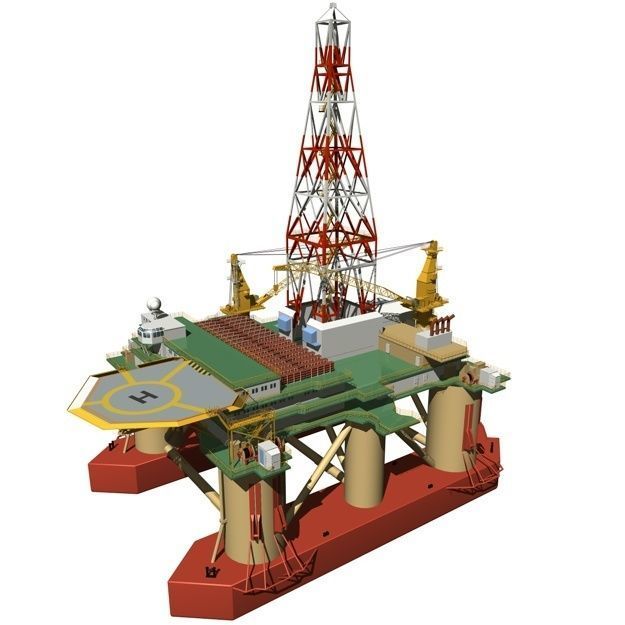 Semi Submersible Drilling Rig 3D model | CGTrader