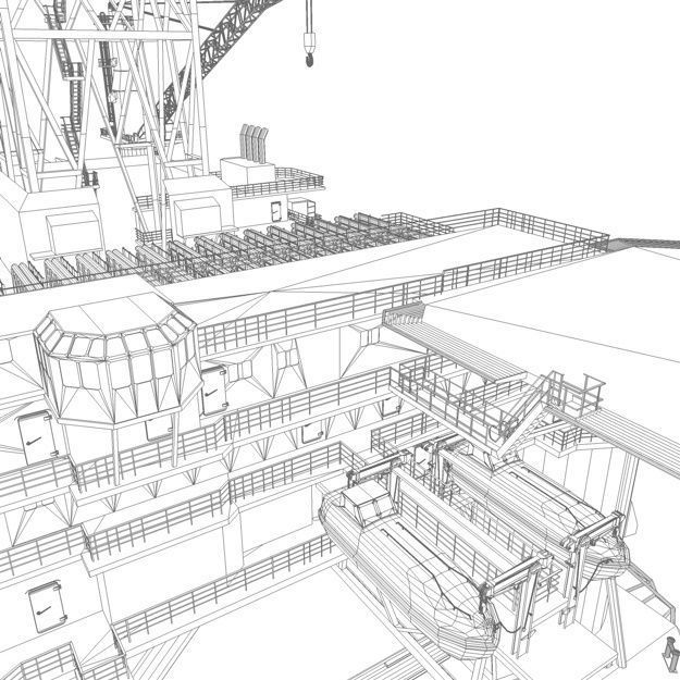 Semi Submersible Drilling Rig 3D model | CGTrader