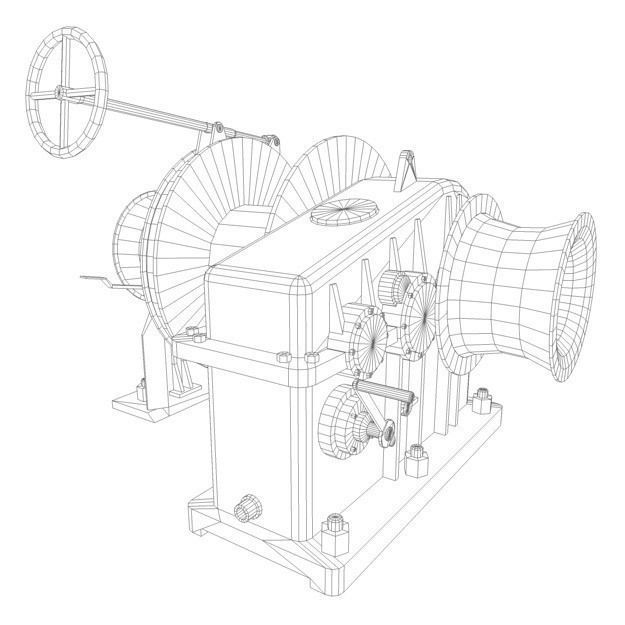Marine Bow Winch free 3D model | CGTrader