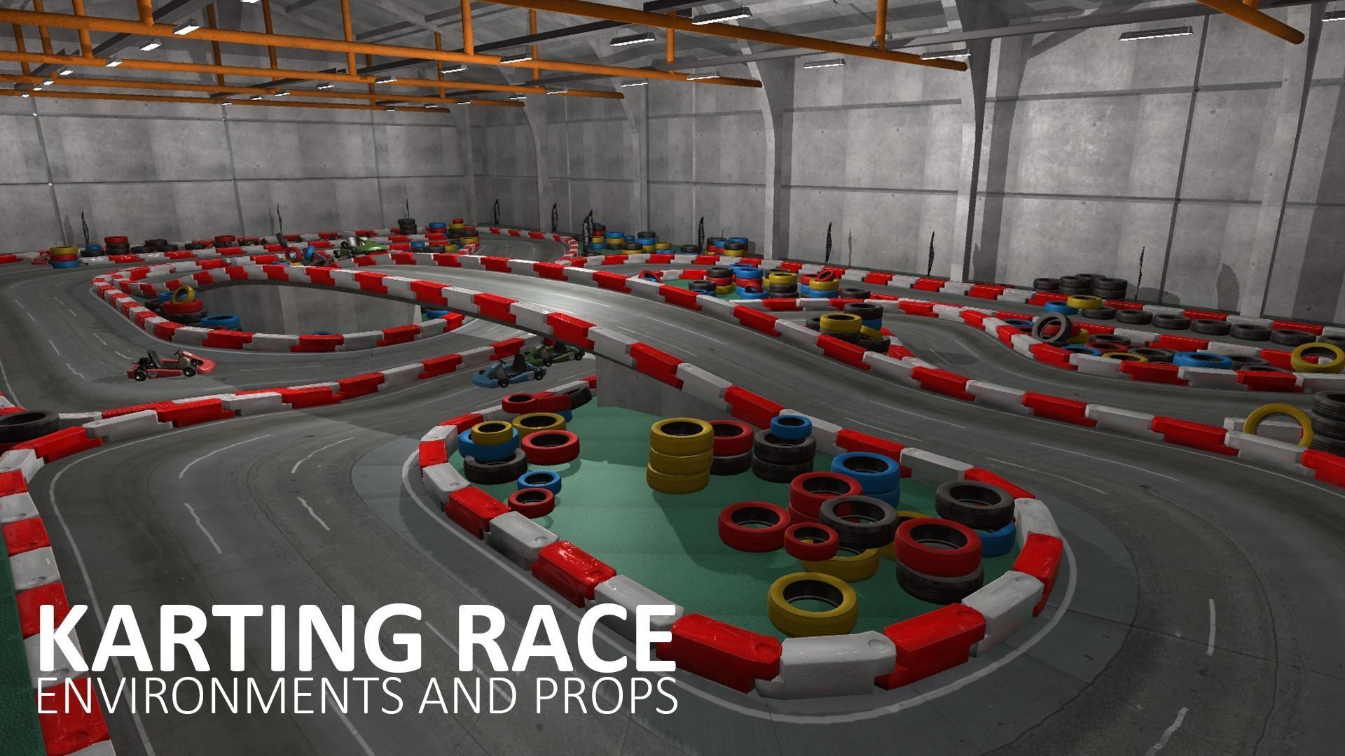 3D model Karting race - environments and props VR / AR / low-poly ...