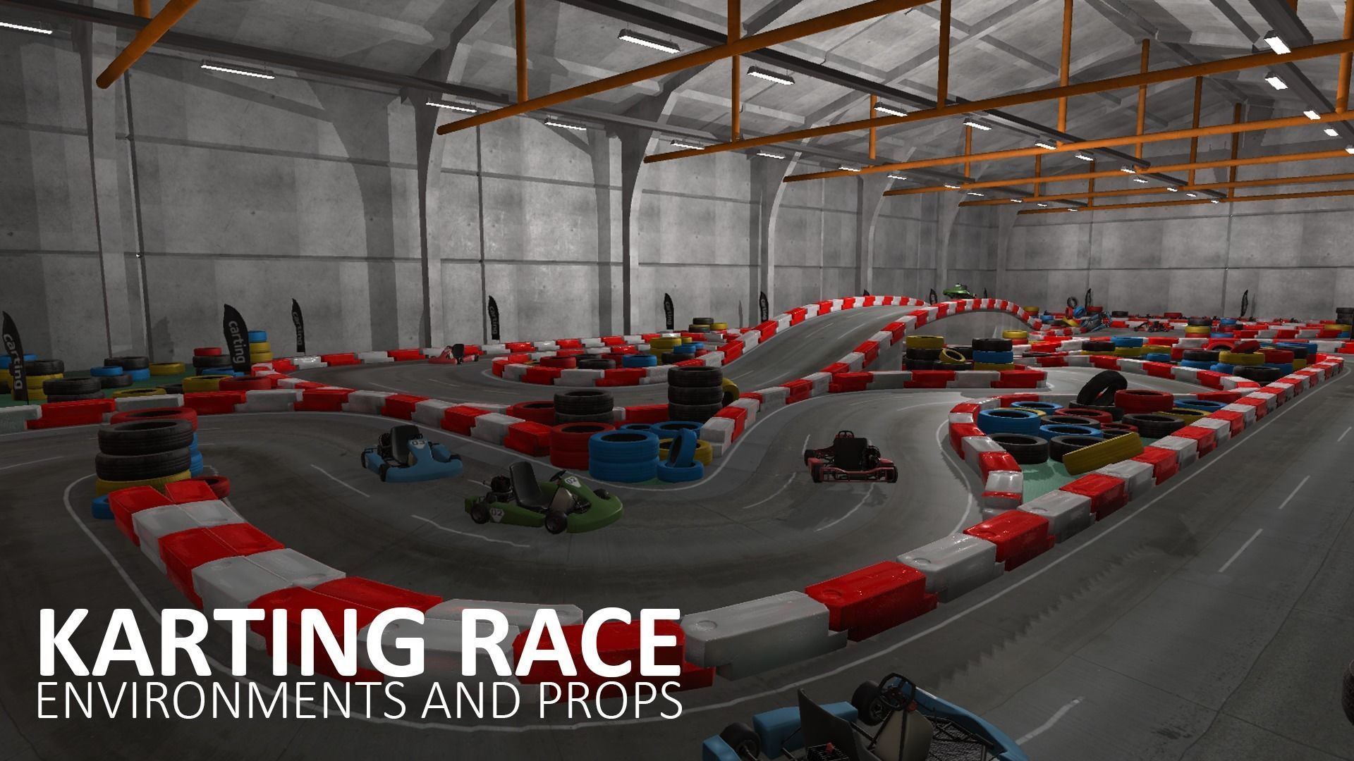 3D model Karting race - environments and props VR / AR / low-poly ...