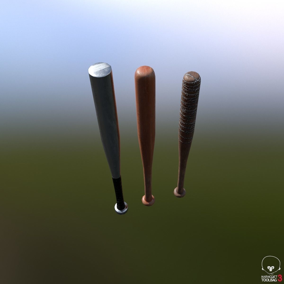 3D model Baseball Bats 3 Pack VR / AR / low-poly | CGTrader