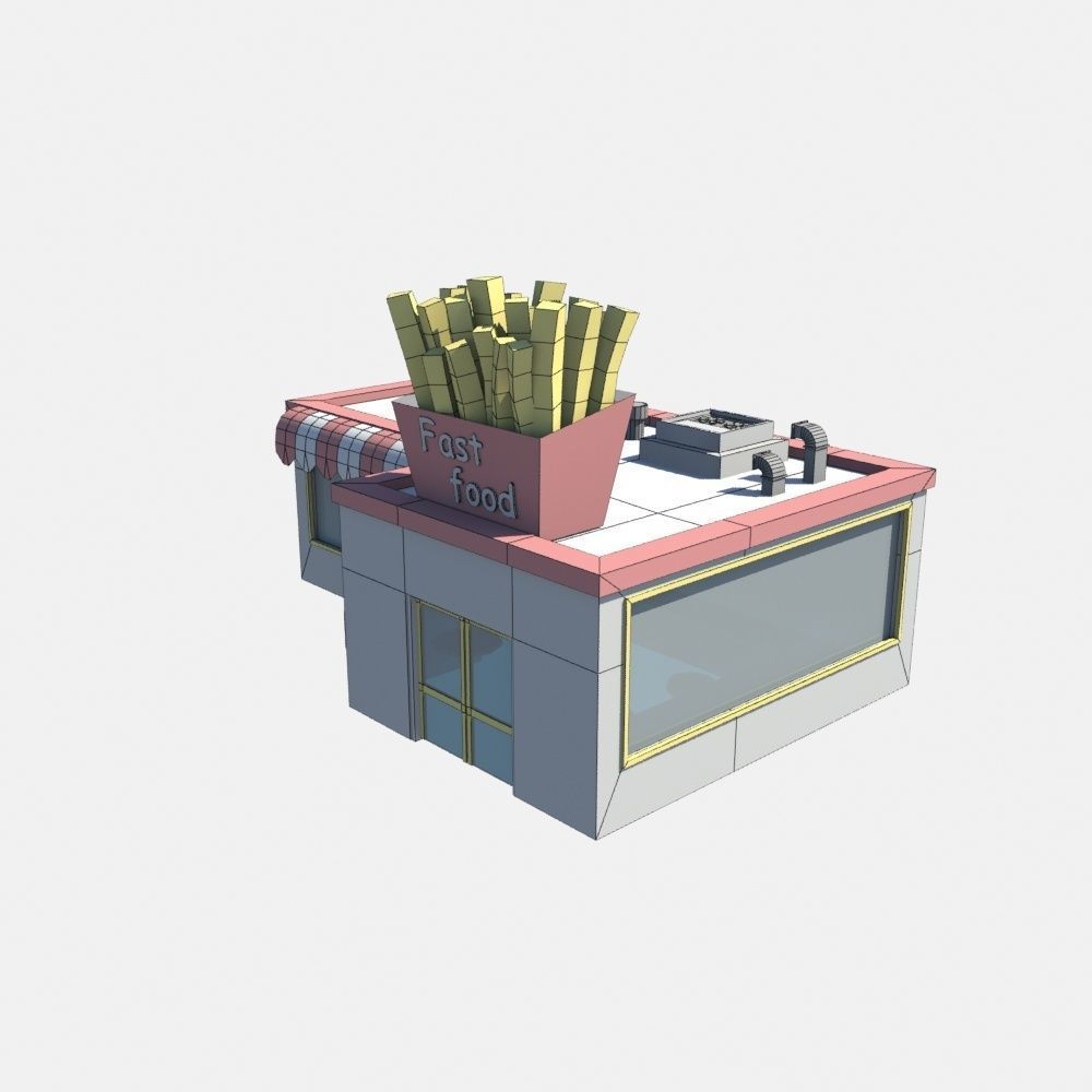 low poly fast food 3D model | CGTrader