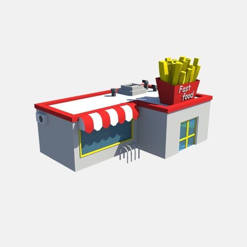 low poly fast food 3D model | CGTrader
