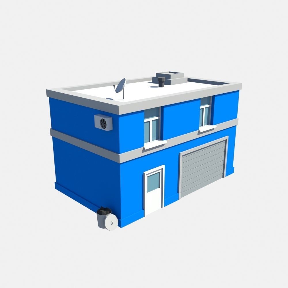 low poly garage 3D model | CGTrader
