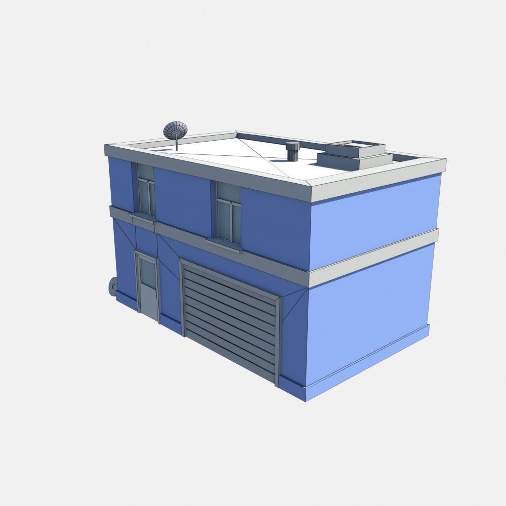 low poly garage 3D model | CGTrader